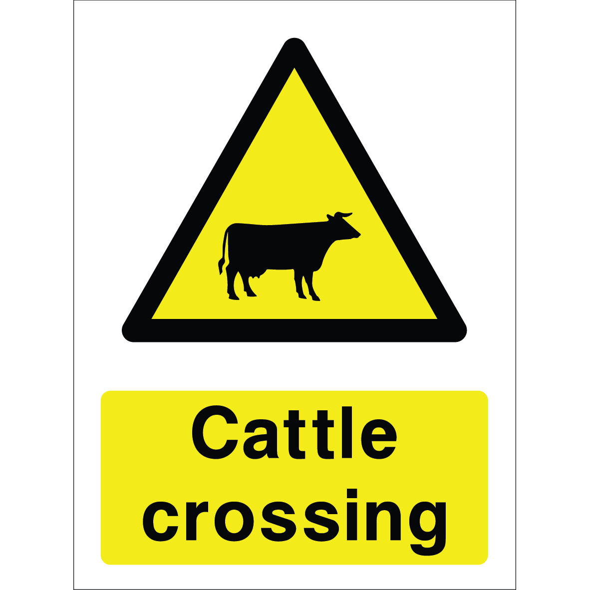 Cattle Crossing Warning Sign – Caution for Livestock