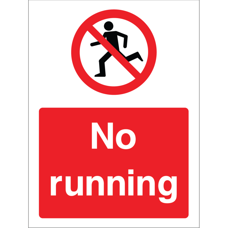 "No Running" Portrait Sign | Elite Sign Solutions