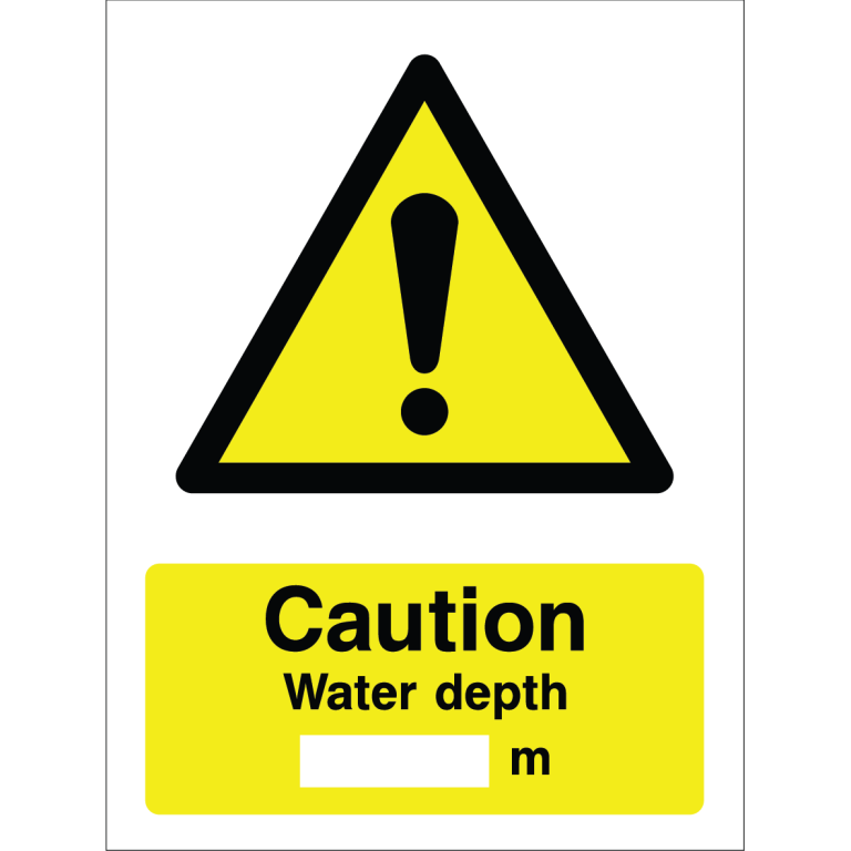 Caution Water Depth Sign